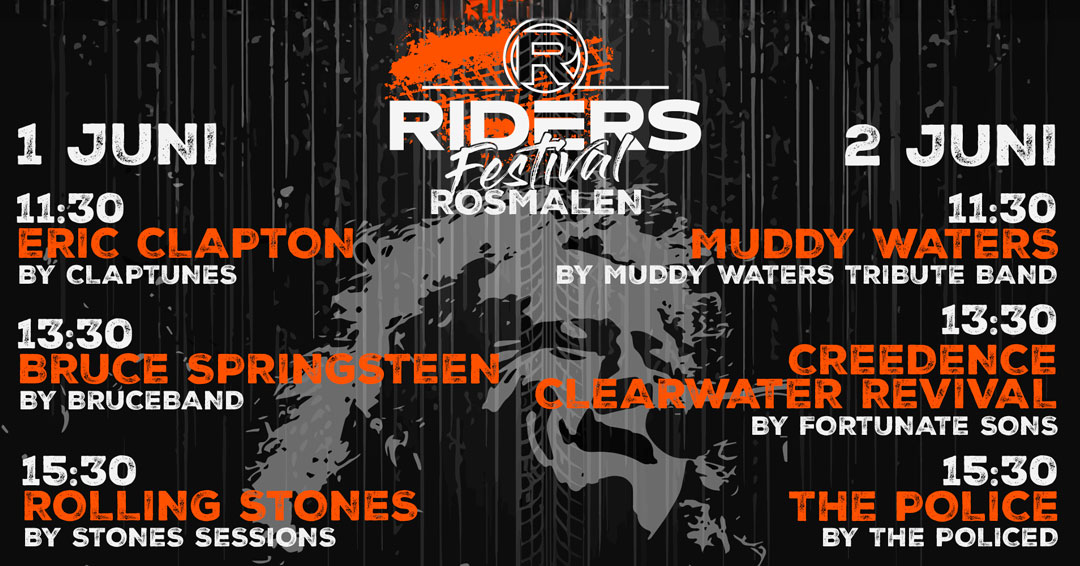 Tribute Festival; RIDERS Festival is er voor de muziekliefhebber